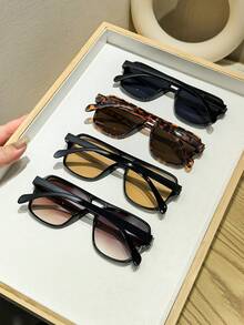 4 PCS Women's Retro Double Beam Aviator Fashion Glasses Multicolor ...