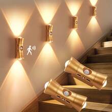 1/2/4pcs Dimmable Magnetic LED Night Light, Infrared Sensor + USB ...