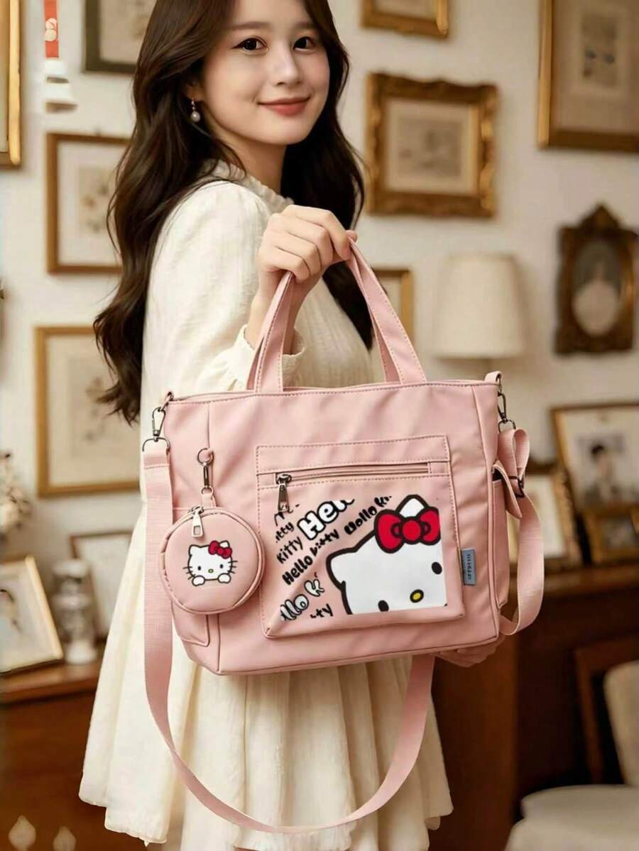 Sanrio Hello Kitty Casual Picnic Print Pink Multi-Function Large ...