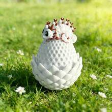 Cute Adorable 3D Printed Hockey Dragon + Dragon Egg Model Plastic ...