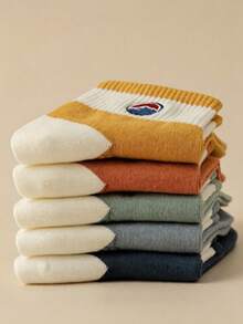 5 Pairs Men's Mid-Calf Breathable Moisture-Wicking Socks for Sale ...