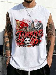 Turkey 2026 World Cup Soccer Fan Tank Top With Flag And Wolf Design ...