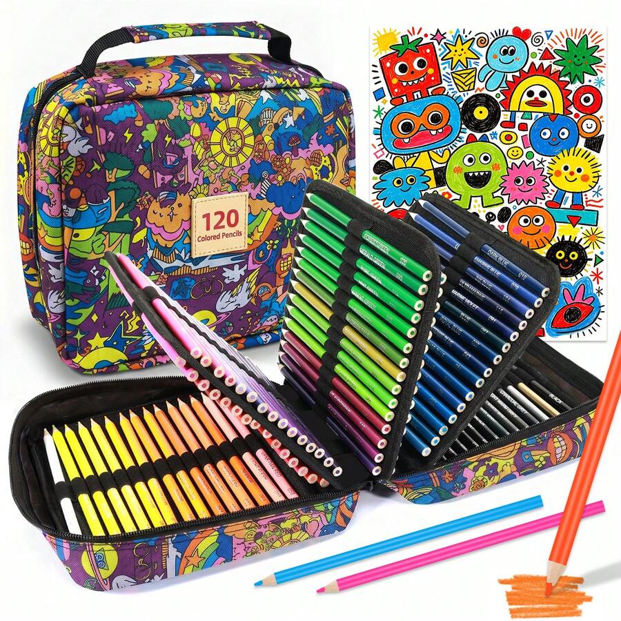 120-Pack Oil-Based Colored Pencils Set, Pre-Sharpened Drawing Supplies ...