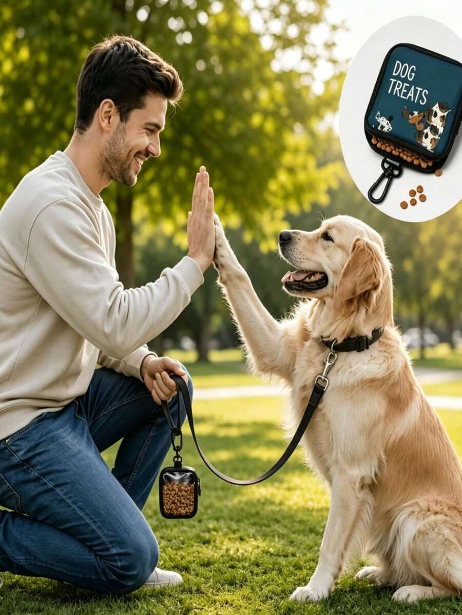Portable Dog Treat Bag With Transparent Window And Zipper - Clip-On ...
