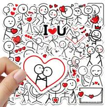 50pcs Cartoon Stick Figure Doodle Stickers For Laptop, Guitar ...