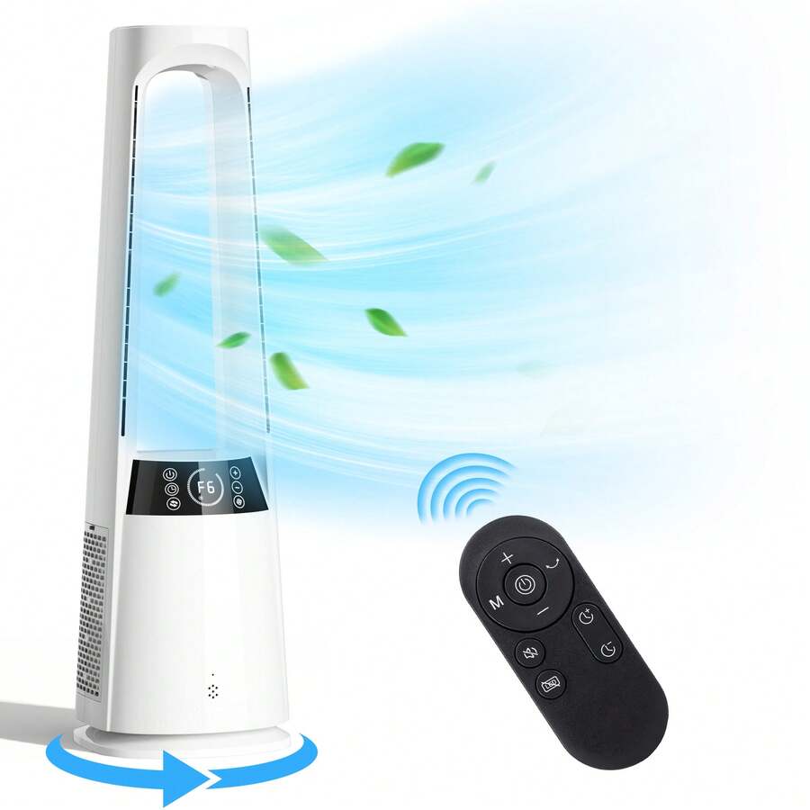 40-Inch Blade-Less Tower Fan, With Remote Control, Quiet Circulating ...