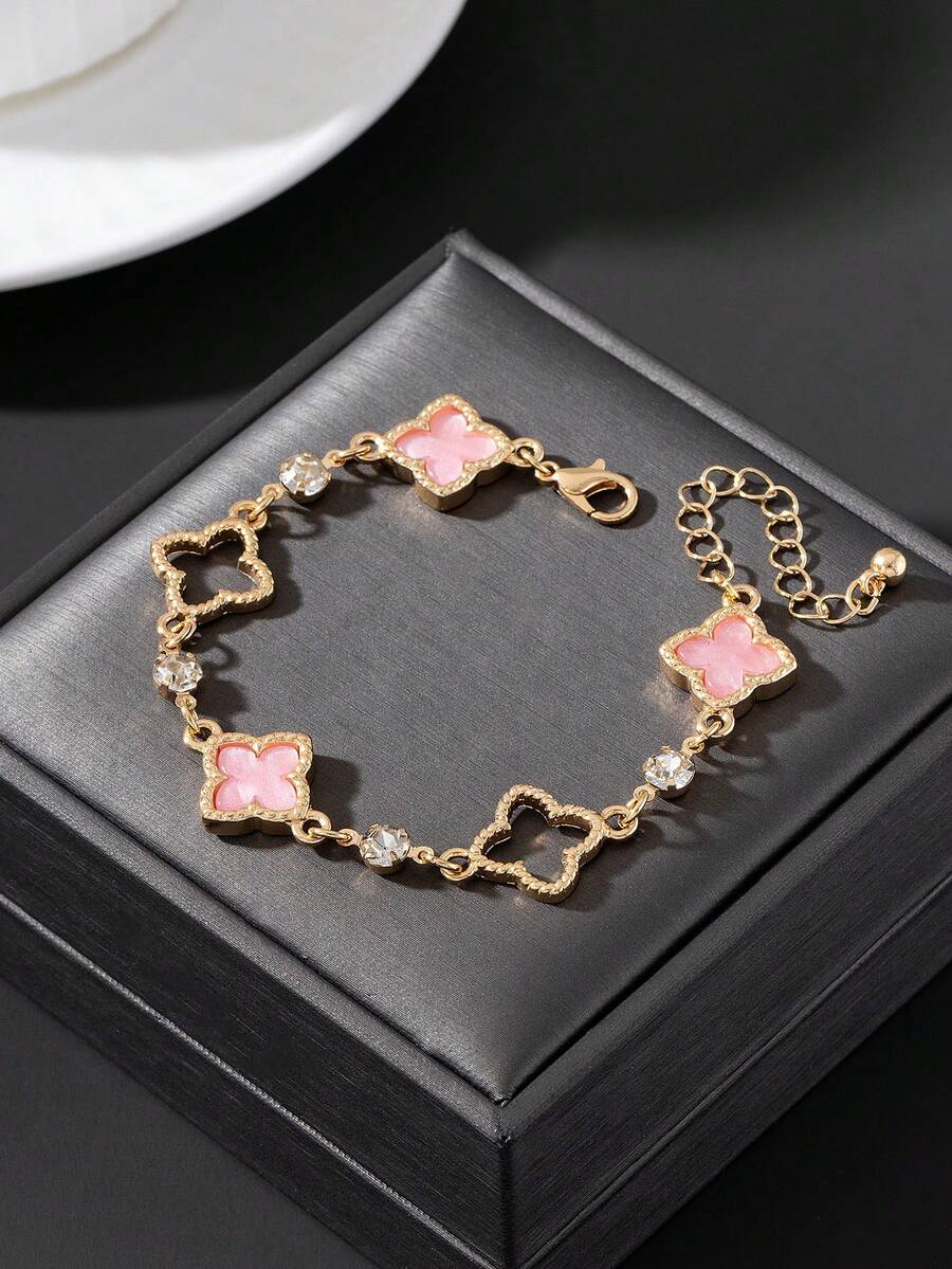 1pc Fashionable Versatile Niche Design Alternative Sweet Gold Hollow ...