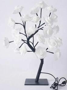 1pc 24LED Artificial Rose Tree Lamp, USB Plug-In Switch Table Lamp ...