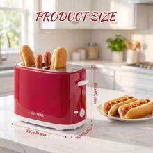 SUSTEAS Breakfast Toaster, Holds 2 Slices Of Toast Or Bread And 2 ...