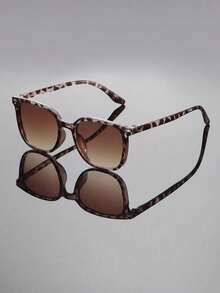1 Pair Women's Square Leopard Print Retro Style , Fashionable Beach ...