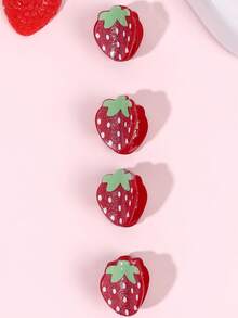 4pcs Small Strawberry Hair Claws,Acetic Acid Strawberries Claw Clips ...