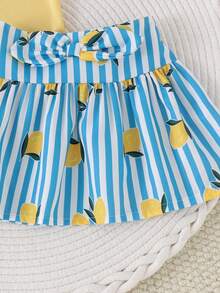 2pcs Baby Girl Summer Cute 3D Lemon Print Sleeveless Round Neck Tank ...