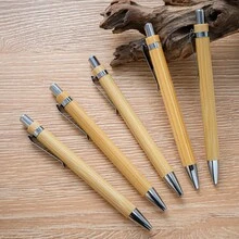 3pcs/5pcs/10pcs/20pcs Bamboo Wood Material Ballpoint Pens Gift Click ...