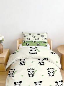 1 Set Of Eating Bamboo Panda Baby Duvet Cover, Refreshing And Healing ...
