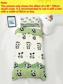 1 Set Of Eating Bamboo Panda Baby Duvet Cover, Refreshing And Healing ...