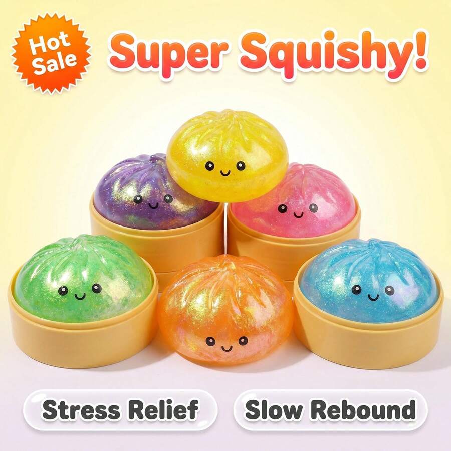 1pc Popular Maltose Bun Squishy Stress Relief Sensory Fidget Toy ...