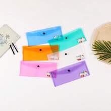 5/10pcs A7 Colorful Transparent File Bags With Snap Button, Durable PP ...
