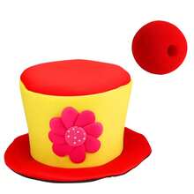 Joker Hat With Red Nose Accessories Polka Dot Colored Hat Funny Clown ...