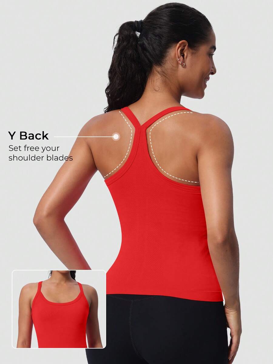 Racerback Tank Tops For Women - Scoop Neck Spaghetti Strap Padded ...