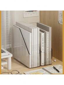 Transparent Bookshelf Desktop Organizer, Thickened Acrylic File Storage ...