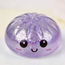 1pc (Random Color) Cute Cartoon Face Glitter Gel Bun, Soft Bread ...