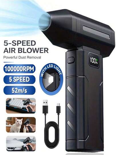 108,000RPM High-Power Cordless Air Duster, Personal Cooling Fan With ...