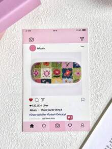 1pc Cute Cartoon Flower Sticker Makeup Mirror Phone Holder, Foldable ...