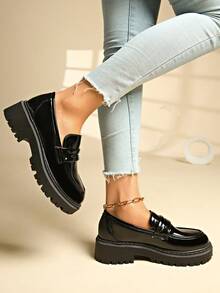 1 Pair Women's Loafers, All-Season Wear, PU Leather, Soft Sole ...