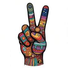 Adesivos Coloridos de Sinal de Paz Desenhados à Mão, Decalques de ...
