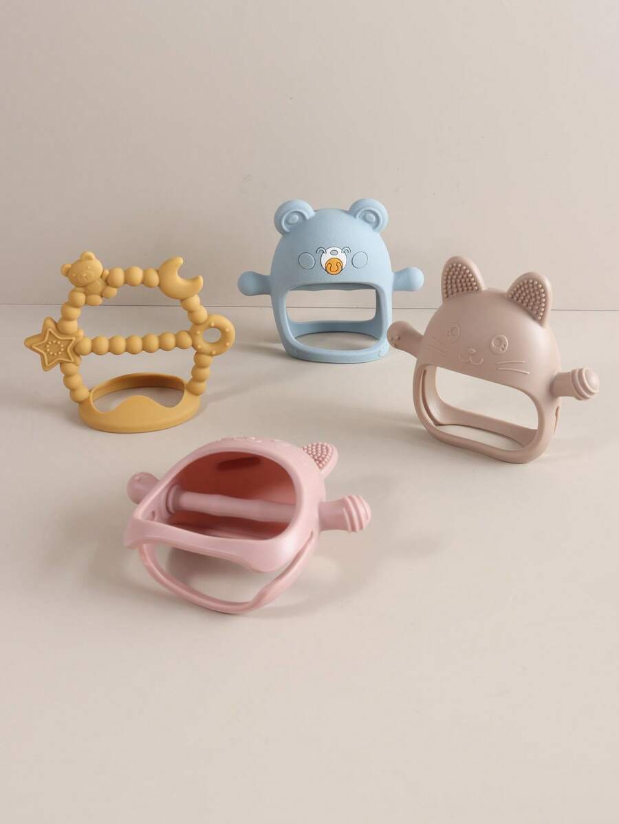 Baby Silicone Teething Glove, Cartoon Rabbit Bear Star Moon Teether ...