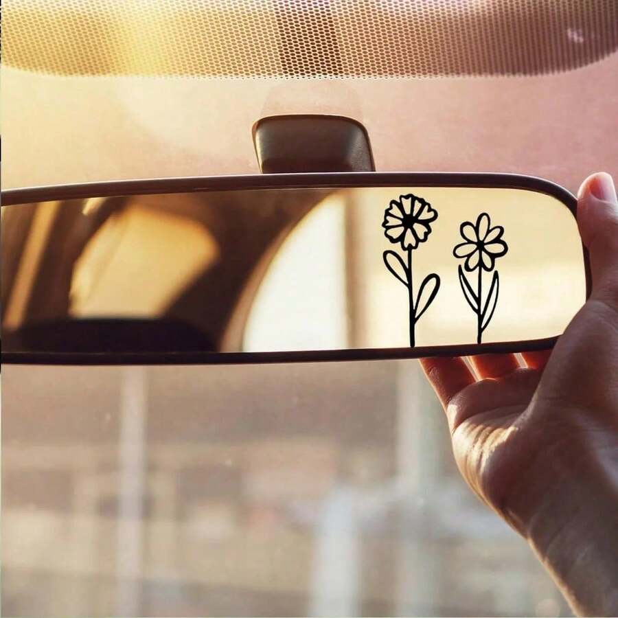 Adesivo de Espelho Retrovisor, Adesivo de Flor Miniatura, Adesivo de ...