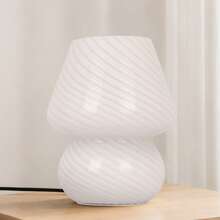 Striped Glass Mushroom Table Lamp, Modern Bedside Accent Light | SHEIN USA