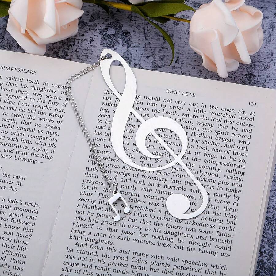 1pc Elegant Stainless Steel Musical Note Bookmark, Perfect Gift For ...