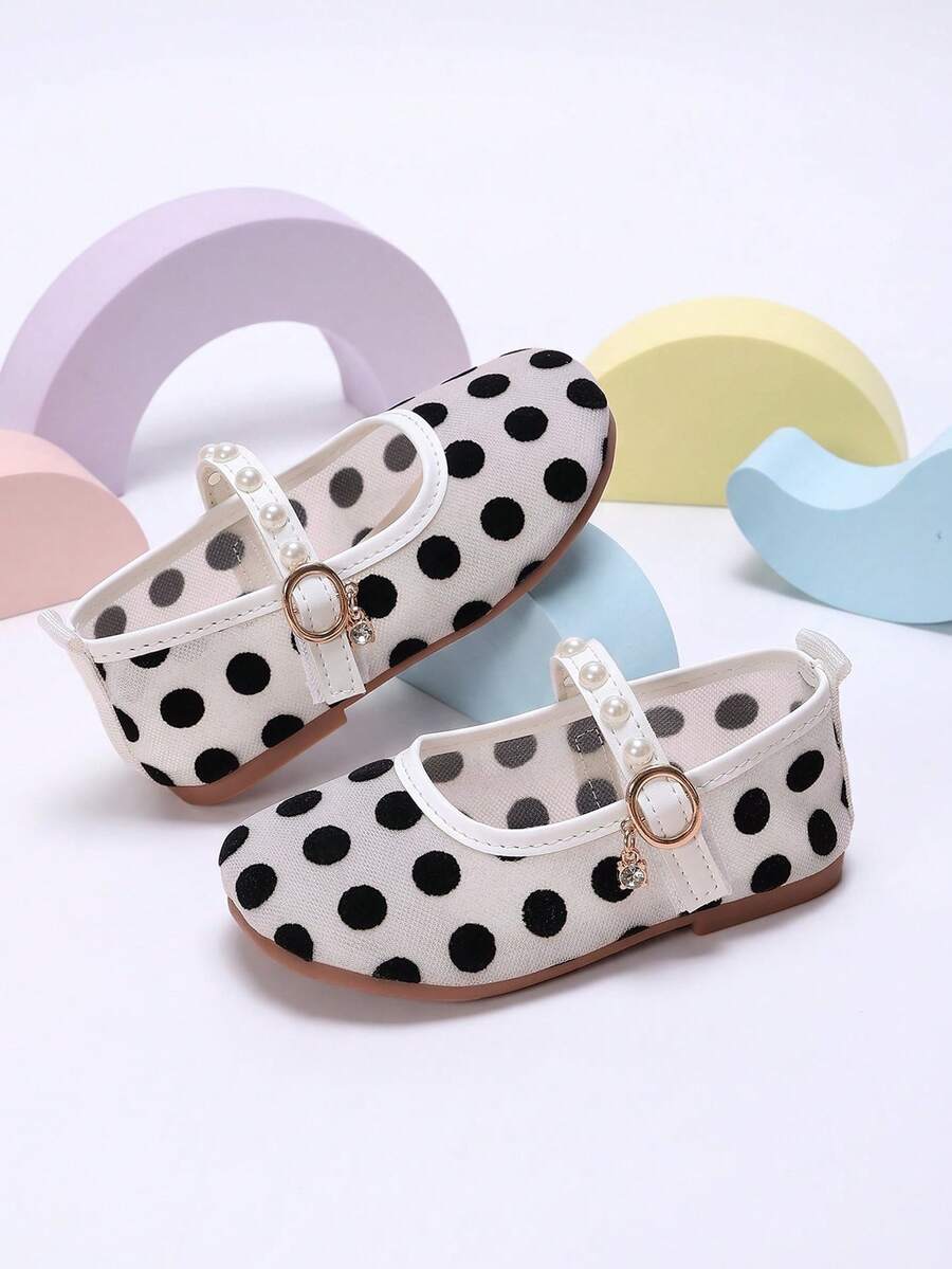 1 Pair New Kids Polka Dot Mary Jane Shoes, Sweet Princess Style Shallow ...