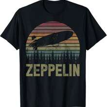 Retro Zeppelin Airship T-Shirt Vintage Stripes Graphic Tee | SHEIN UK