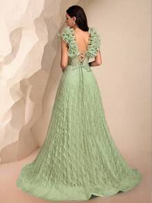 IBTRLY Luxury Elegant Green Beaded Sequin Floral Decor Pleated Shoulder ...
