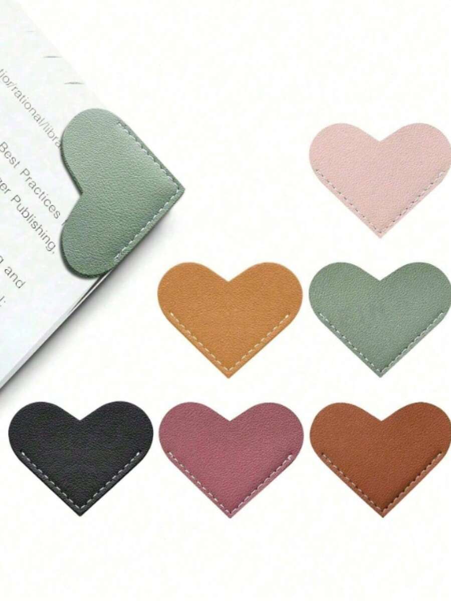 1/4/8/12 Pcs Set, Leather Heart Bookmark, Must-Have For Book Lovers ...