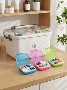 1pc Minimalist Fashionable Portable Large Capacity Home Medicine Box ...