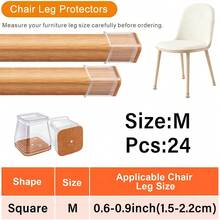 8/16/24-Piece Square Chair Leg Floor Protection Covers, With Brown Felt ...