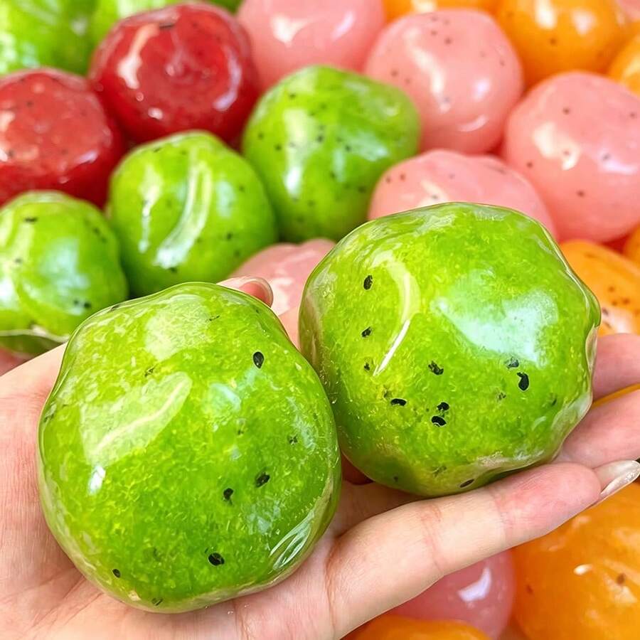 Ice Transparent Kiwi Colorful Fruit Soft Jelly Texture Squeeze Stress ...