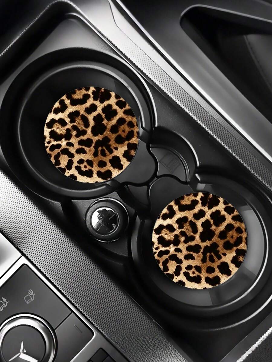 Fashionable Leopard Print Car Cup Holder, Universal Car Water Cup Quick ...