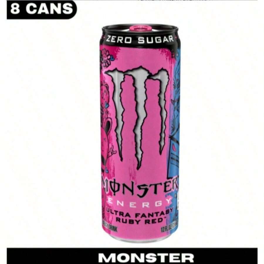 Monster Energy Ultra Fantasy Ruby Red Sparkling Drink 12 Fl Oz Can 8 ...