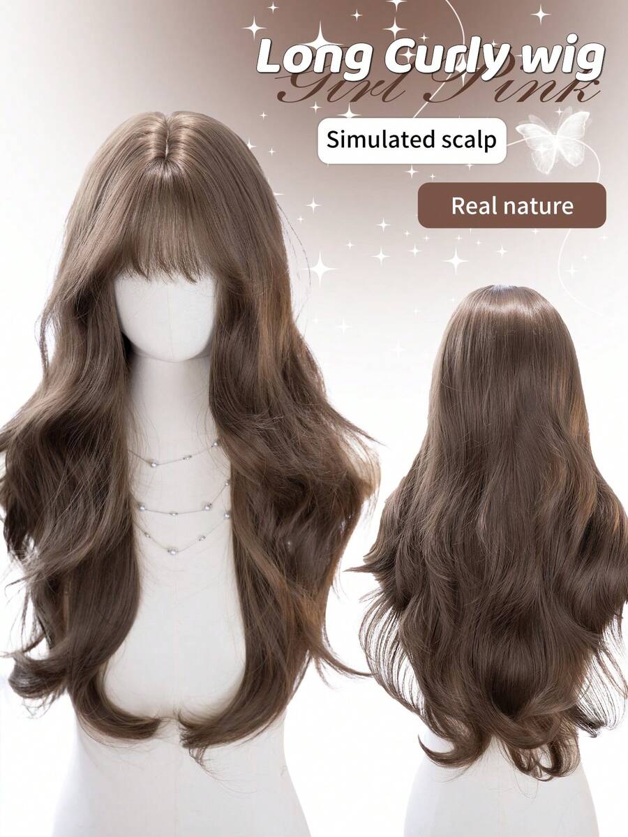 alicegarden 28 Inch Long Synthetic Wig, Natural Wavy Curly Hair ...