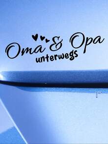 1 Pc Oma & Opa Unterwegs Creative Car Sticker, Grandparent-Grandchild ...