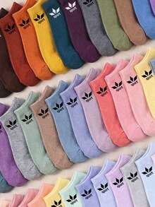 5/10/20 Pairs Random Color Ankle Socks, Candy Color Soft Daily Socks ...
