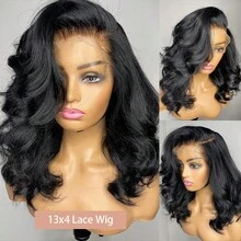 13x4 Lace-Front Wig, Human Hair Wig, Short Bob Wig, Brazilian Natural ...