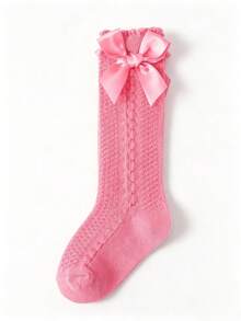 1 Pair Girl Y2K Cute Bow Ruffle Floral Mid-Calf Socks Daily Casual ...