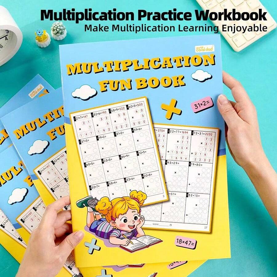 1pc Two-Digit Multiplication Workbook | Over 300 Detailed Math Practice ...