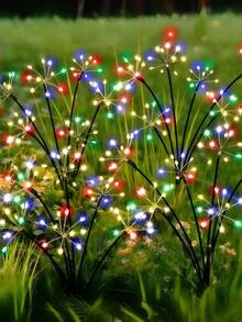 Outdoor Solar Fireworks Lights, Waterproof, With Ground Stake Solar ...