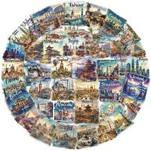 50Pcs Transparent Travel Postcard PET Stickers Waterproof Journal ...